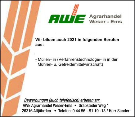 Ausbildung – AWE-Agrarhandel Weser-Ems